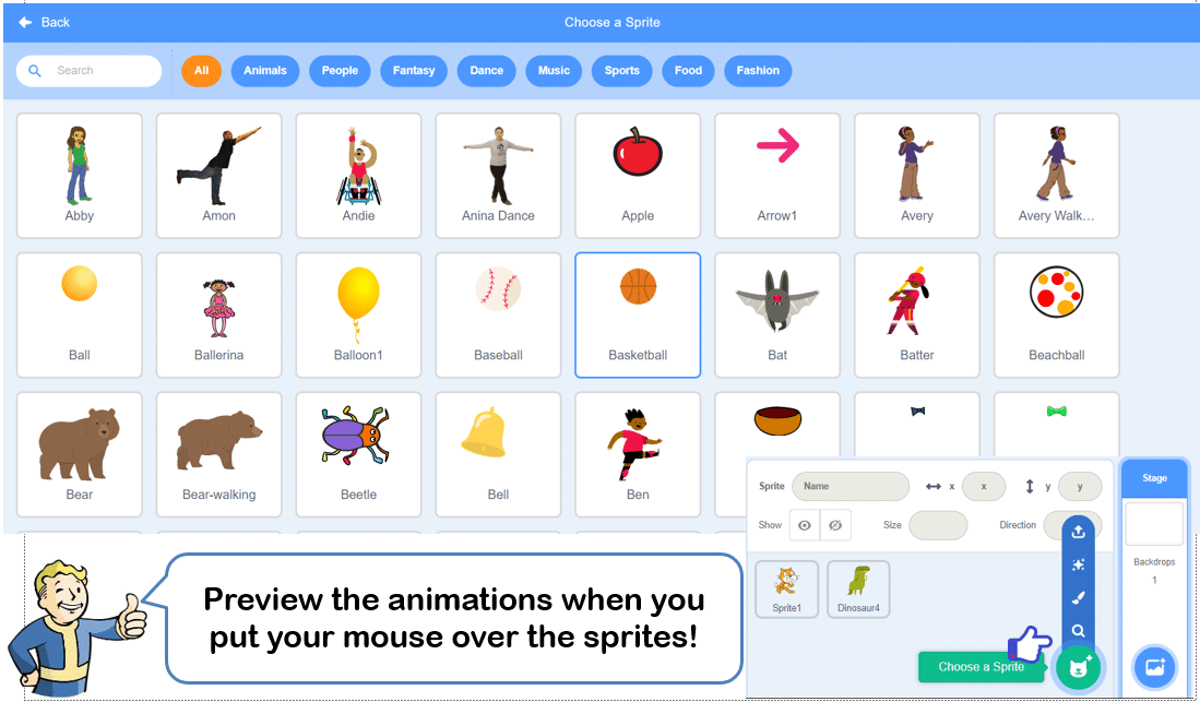 Scratch3 0 sprites Programming For Kids Singapore